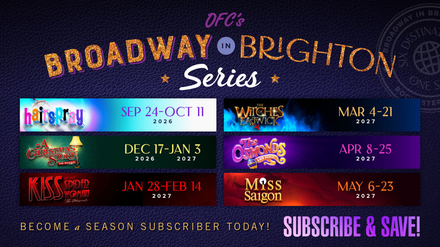 2026-2027 Broadway in Brighton Series™ at OFC – Westside News